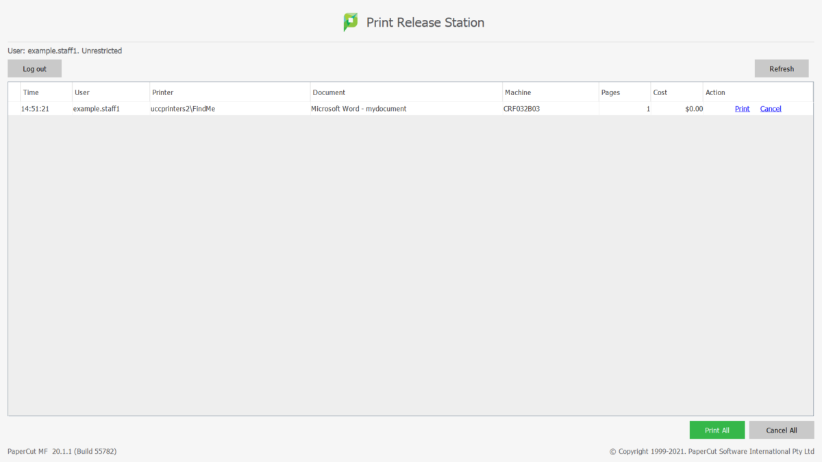 Student Printing with PaperCut Release Stations – UCNJ